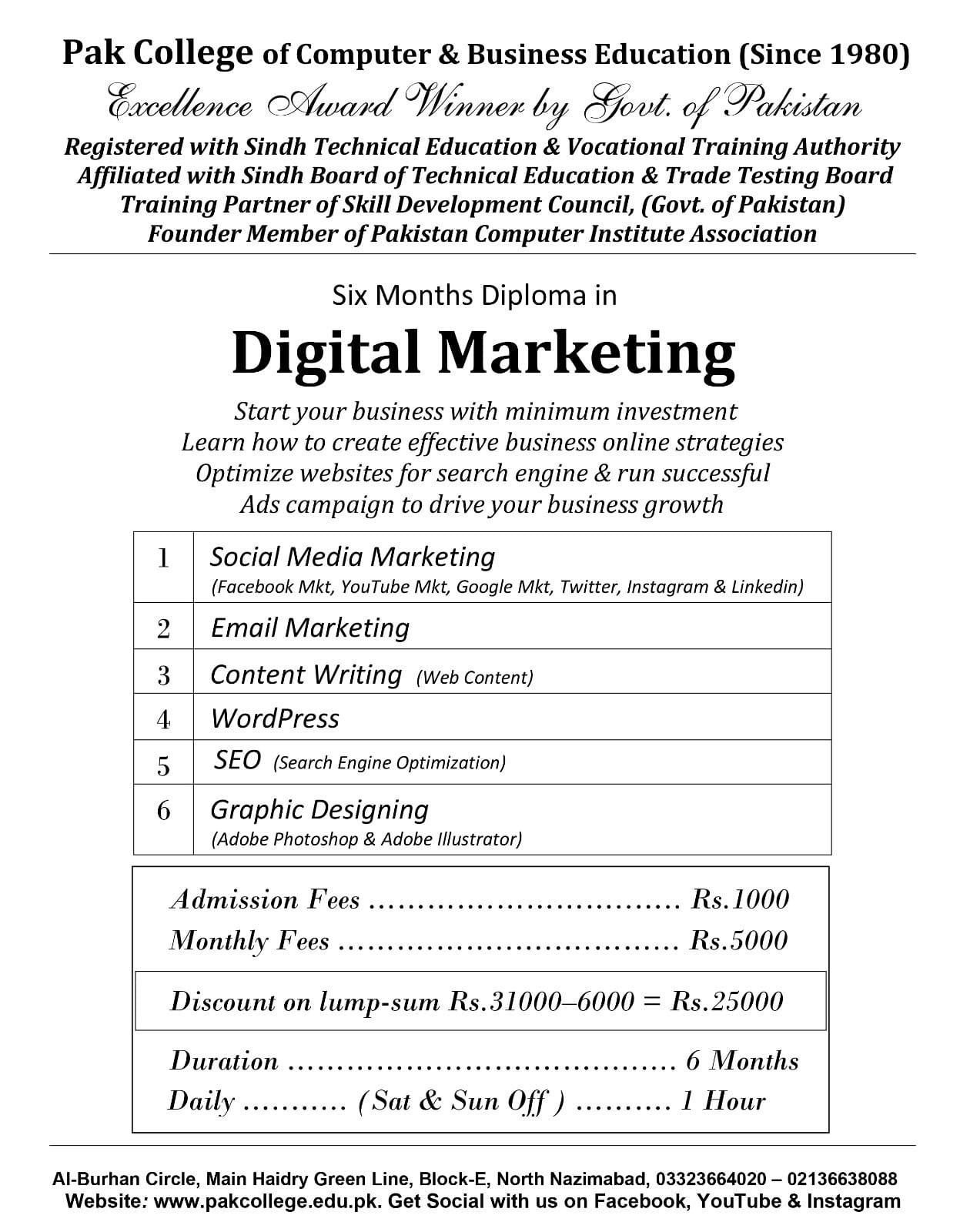 Enroll Certified IT Courses in Karachi Pakistan Pak College